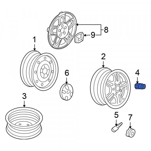 Honda OE 90304SA5013 - Wheel Lug Nut