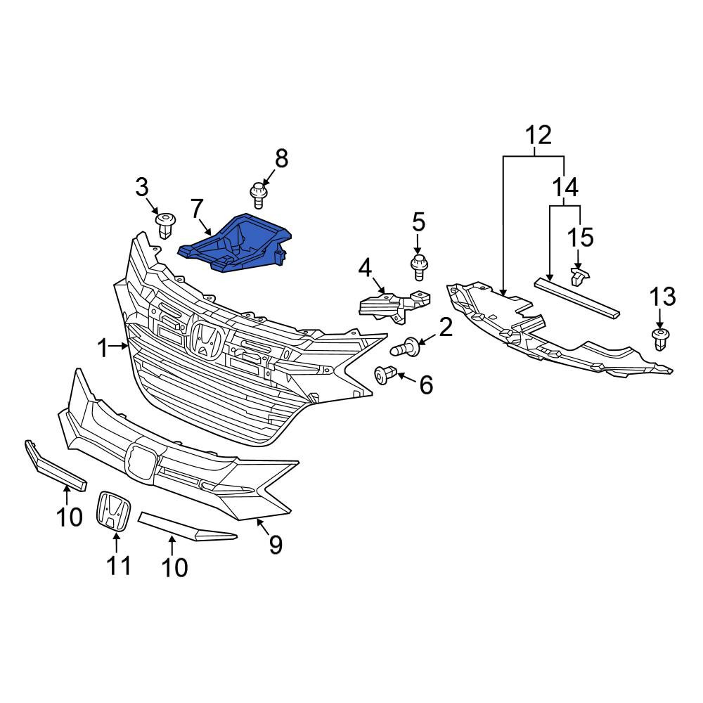 Honda OE 71150T7JH00 - Front Grille Reinforcement