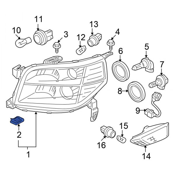 Honda OE 33105S5NC01 - Headlight Mounting Nut
