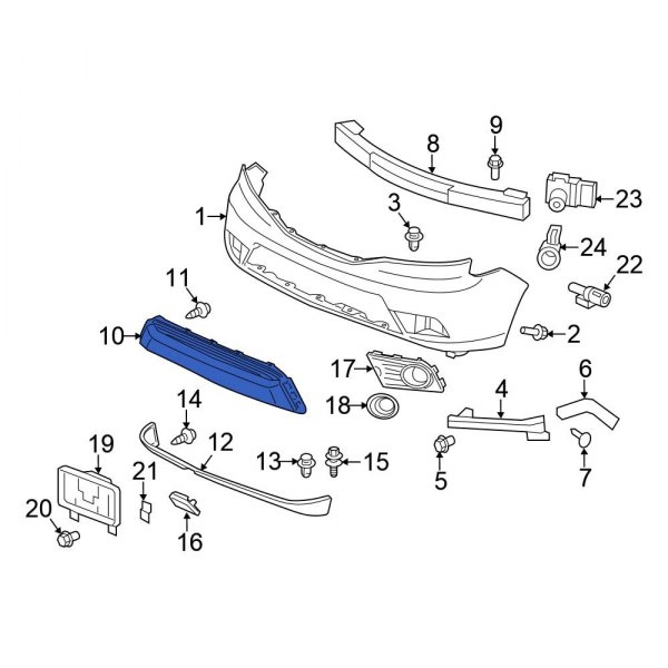 Honda OE 71103SZAA50 - Front Lower Grille