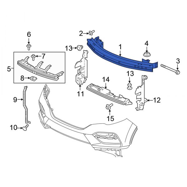 Honda OE 71130TG7A50 - Front Bumper Impact Bar