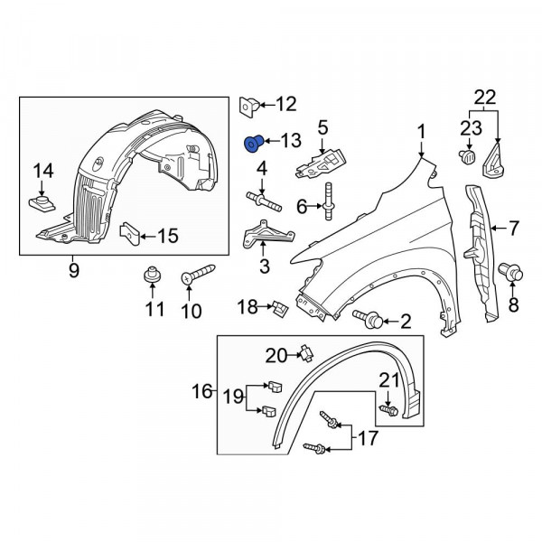 Honda OE 90682SEA003 - Fender Liner Retainer