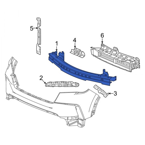 Honda OE 71130T90Y00 - Front Bumper Impact Bar