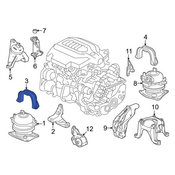 Honda OE 50835T90A01 - Front Engine Mount Brace