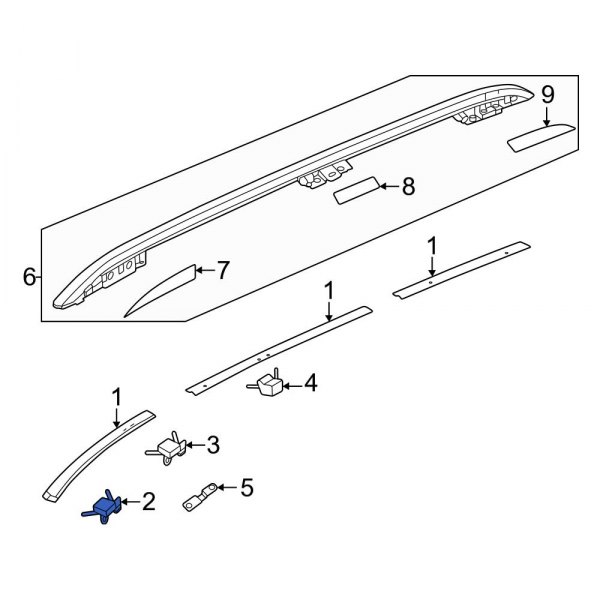 Honda OE 74307T90A01 - Front Right Roof Molding Clip