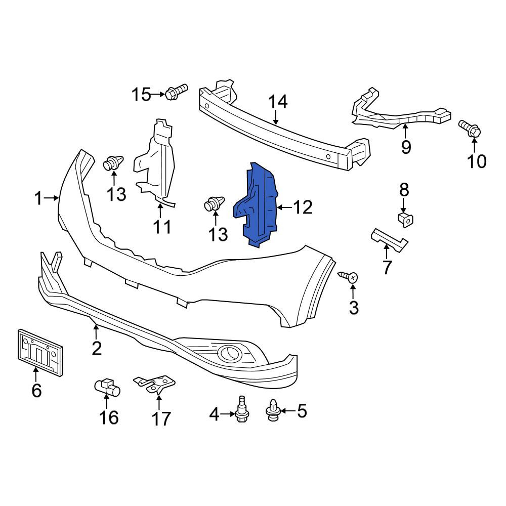 Honda OE 71107T0AA00ZA - Front Left Radiator Support Air Duct
