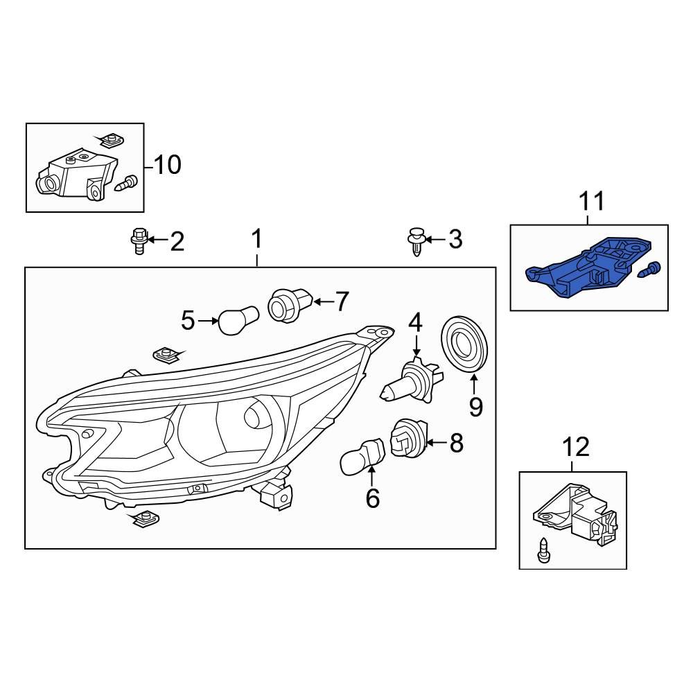 Honda OE 71190T0AA00 - Left Headlight Bracket