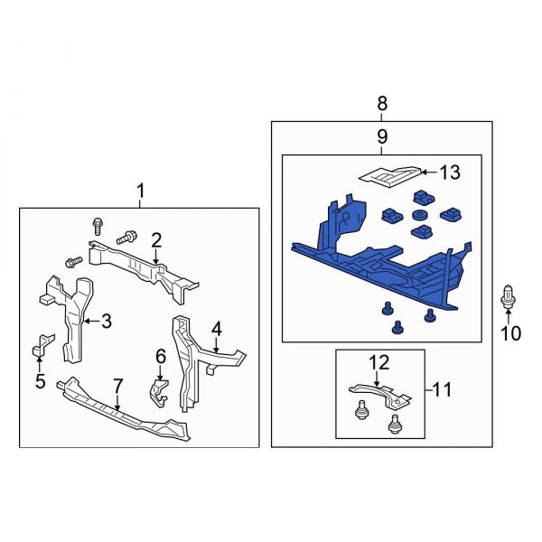Honda OE 74110T0GA00 - Front Radiator Support Splash Shield