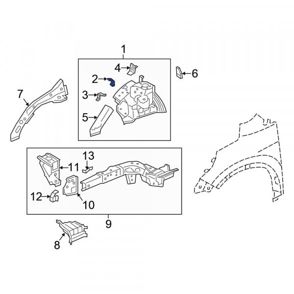 Honda OE 60262T0AA00ZZ - Left Fender Bracket