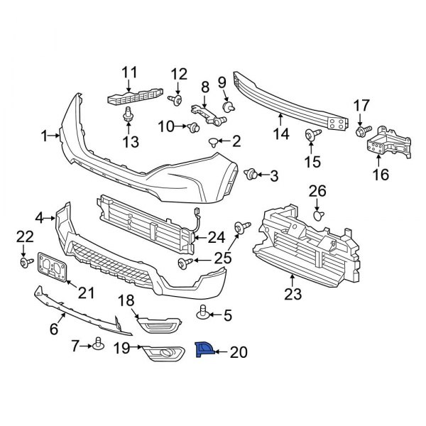 Honda OE 71116TLAA00 - Right Fog Light Bracket