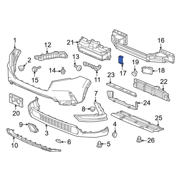 Honda OE 711723A0A00 - Bumper Impact Bar Brace