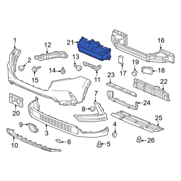 Honda OE 713203D4A00 - Front Upper Radiator Shutter Assembly