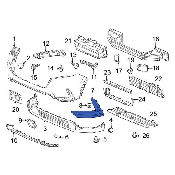 Honda OE 711903A0A20 - Front Left Outer Bumper Trim
