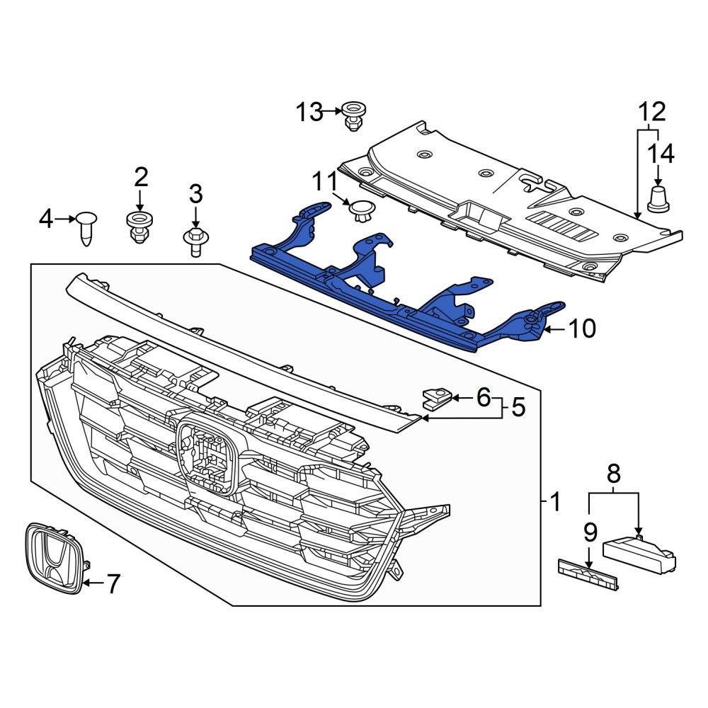 Honda OE 713213A0A00 - Front Radiator Support Access Cover
