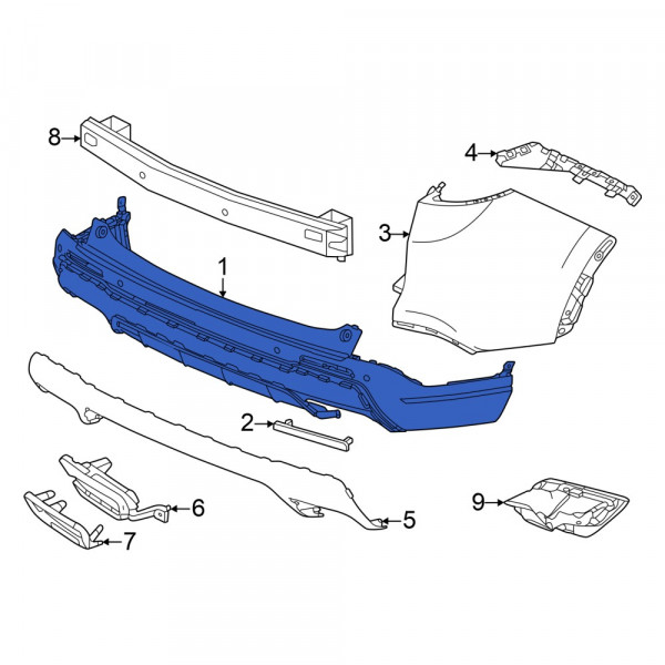 Honda OE 715003D4A20 - Rear Lower Bumper Cover