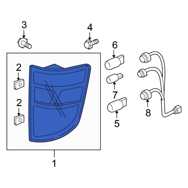 Honda OE 33551SJCA11 - Rear Left Tail Light Assembly
