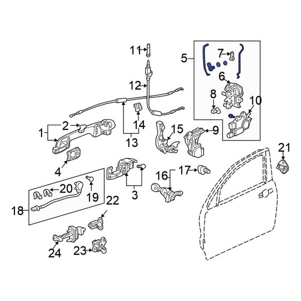 Honda OE 72152SDAA01 - Front Left Door Latch Assembly