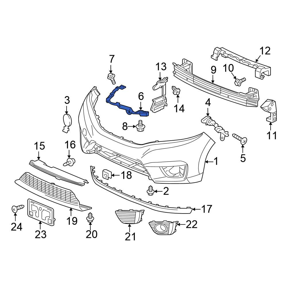 Honda OE 71190T5RA00 - Front Left Bumper Cover Support Rail