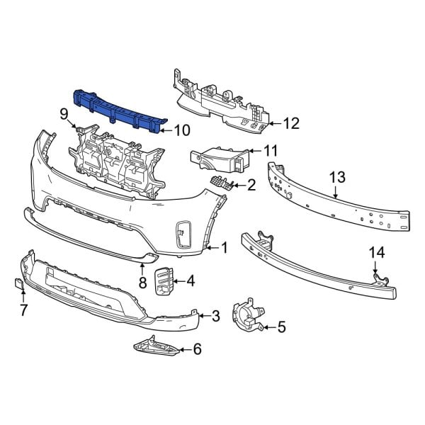 Honda OE 85523443 - Front Lower Bumper Cover Reinforcement