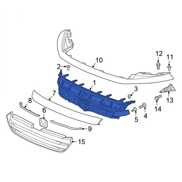 Honda OE 71121TXMA01 - Front Upper Grille