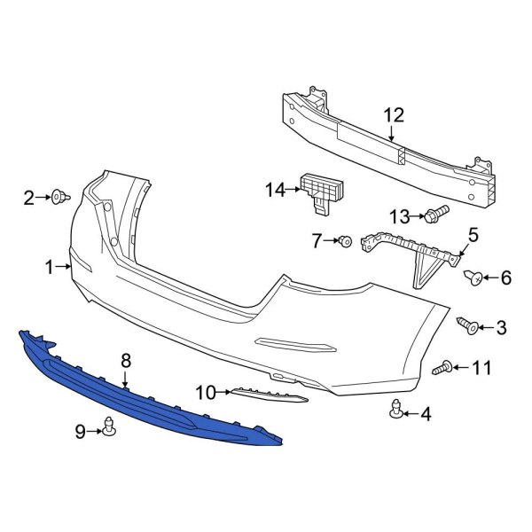 Honda OE 71510TXMA01 - Rear Valance Panel
