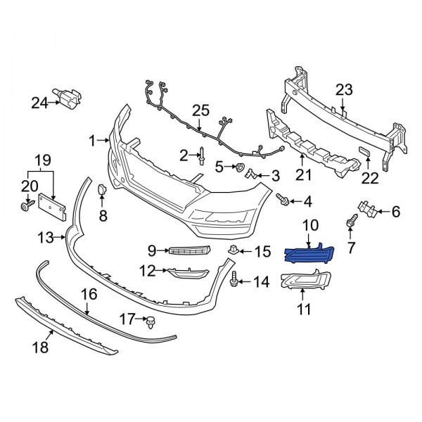 Hyundai OE 86526D3500 - Front Right Fog Light Trim