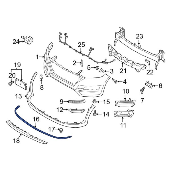 Hyundai OE 86567D3500 - Front Center Bumper Trim