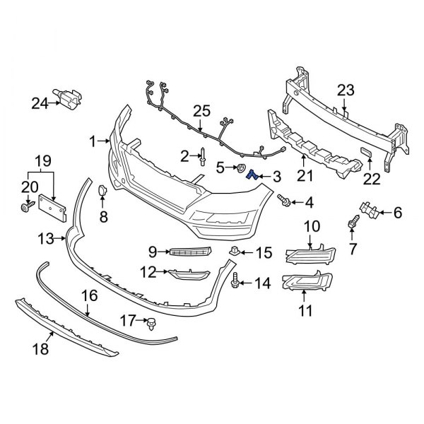 Hyundai OE 86578D3500 - Right Upper Bumper Cover Bracket