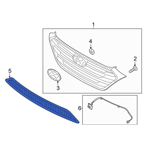 Hyundai OE 86561D3500 - Front Lower Grille