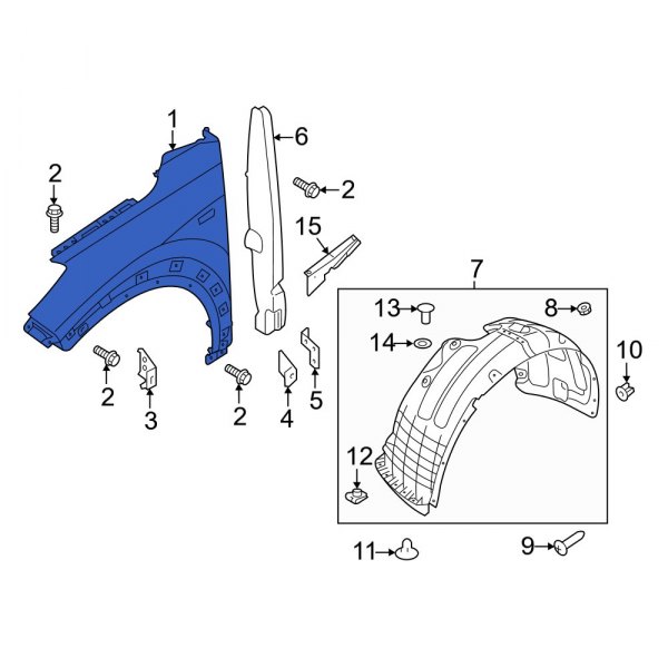 Hyundai OE 66321D3000 - Front Right Fender
