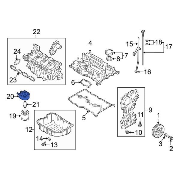 Hyundai OE 264102G001 - Engine Oil Cooler