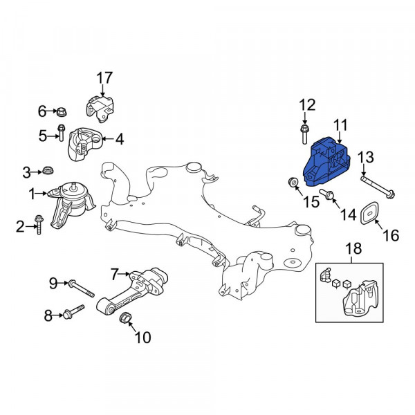 Hyundai OE 21830D3400 - Rear Automatic Transmission Mount