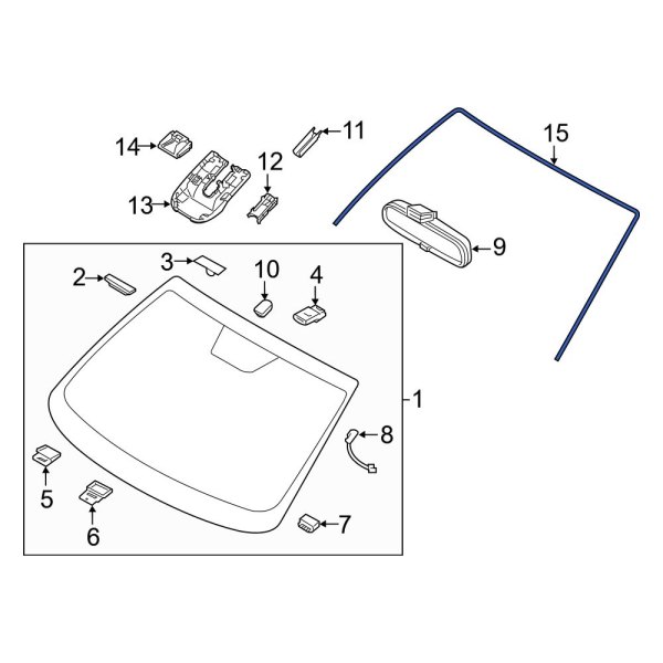 Hyundai OE 86130D3000 - Front Windshield Molding