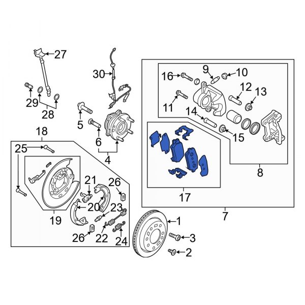 Hyundai OE 58302D3A00 - Rear Disc Brake Pad Set