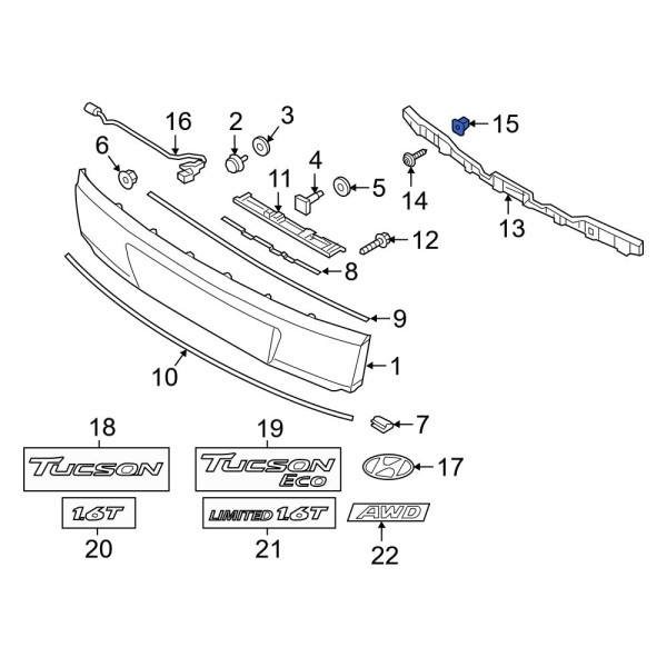Hyundai OE 8691021010 - Bumper Cover Nut