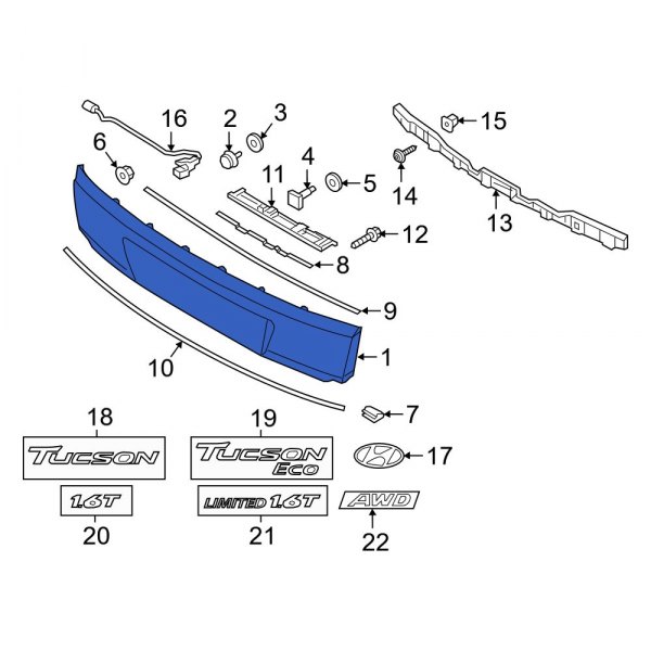 Hyundai OE 87371D3110 - Rear Liftgate Finish Panel