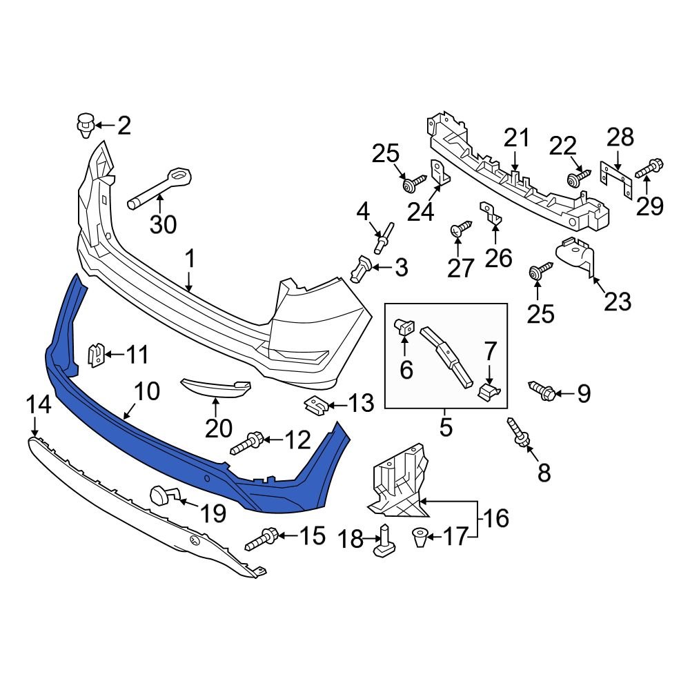 Hyundai OE 86512D3000 - Front Lower Bumper Cover