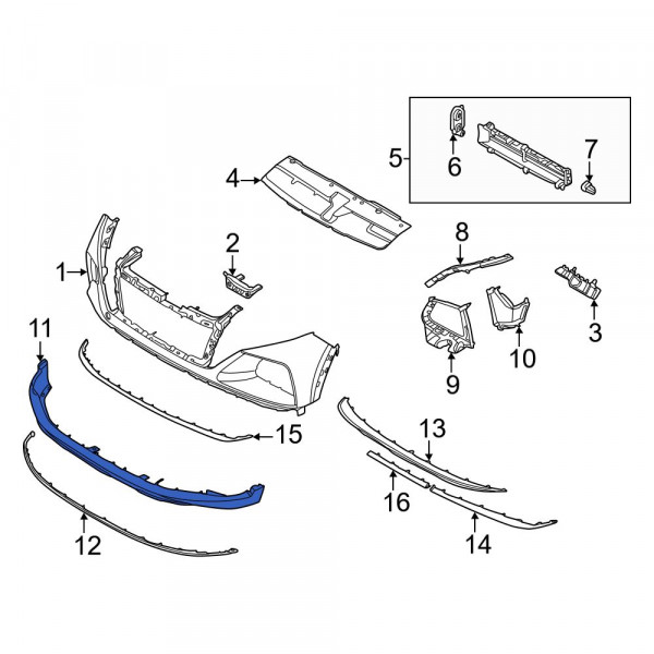 Hyundai OE 86512CW000 - Front Lower Bumper Cover