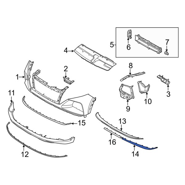 Hyundai OE 86596CW010 - Front Right Bumper Trim