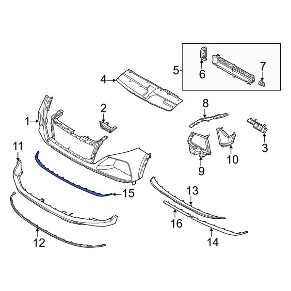 Hyundai OE 86569CW000 - Front Center Bumper Trim