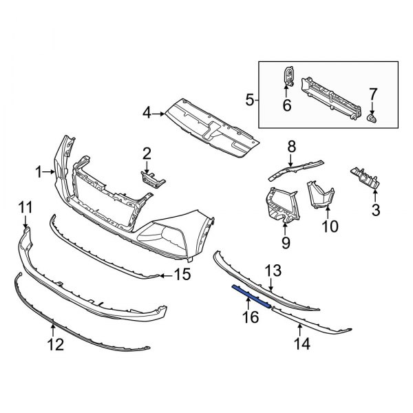 Hyundai OE 86569CW010 - Front Center Bumper Trim