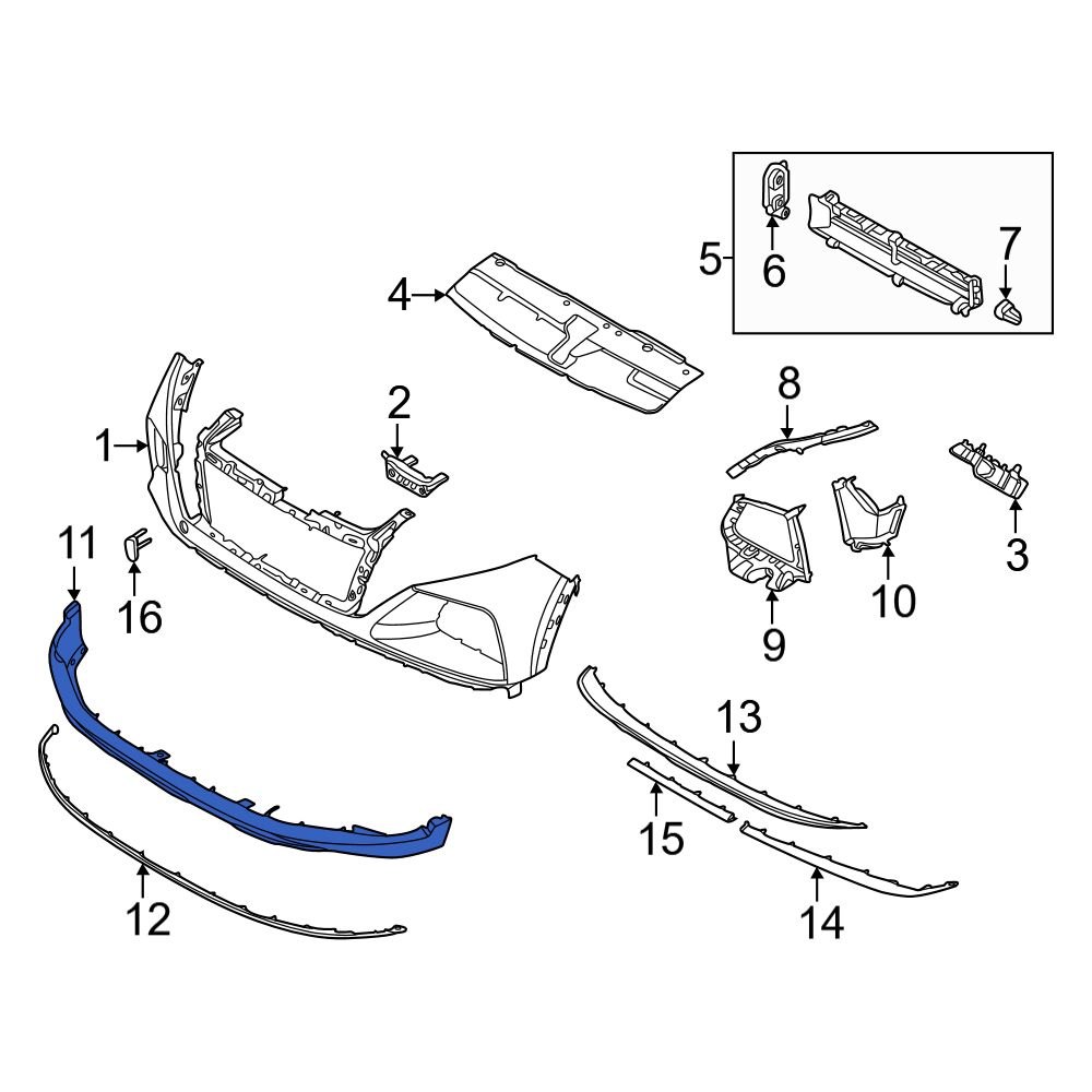Hyundai OE 86512N9010 - Front Lower Bumper Cover