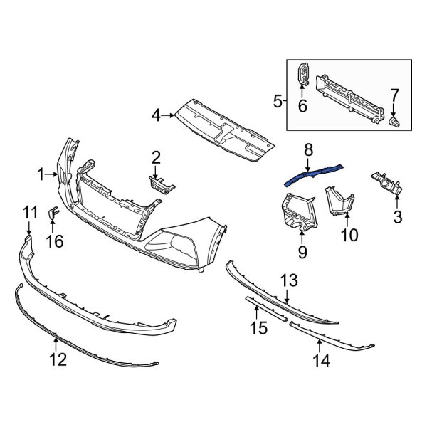 Hyundai OE 865E2N9000 - Front Right Bumper Guide