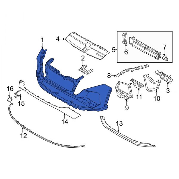 Hyundai OE 86511N9CA0 - Front Upper Bumper Cover