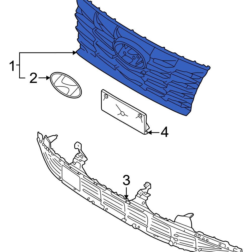 Hyundai OE 86350N9000 - Front Upper Grille