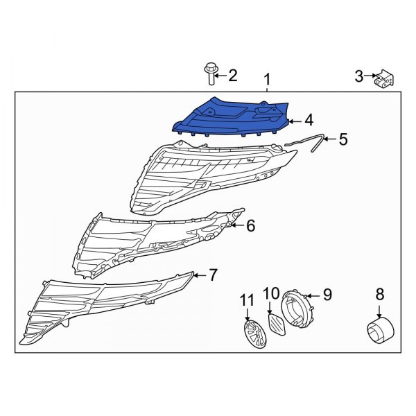 Hyundai OE 92152N9000 - Right Outer Daytime Running Light Bracket