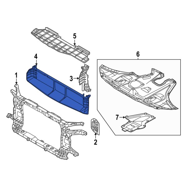 Hyundai OE 29150N9600 - Front Lower Radiator Support Air Deflector