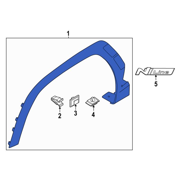 Hyundai OE 87711N9CA0 - Front Left Wheel Arch Molding