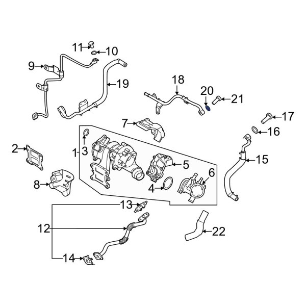 Hyundai OE 1751212000 - Turbocharger Coolant Line Gasket