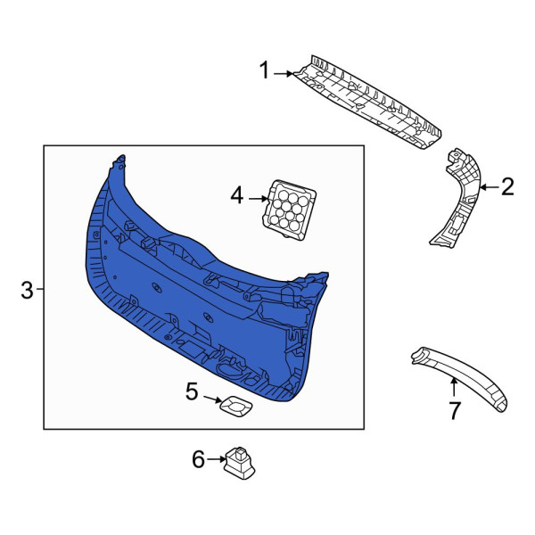 Hyundai OE 81710CW000NNB - Rear Lower Liftgate Trim